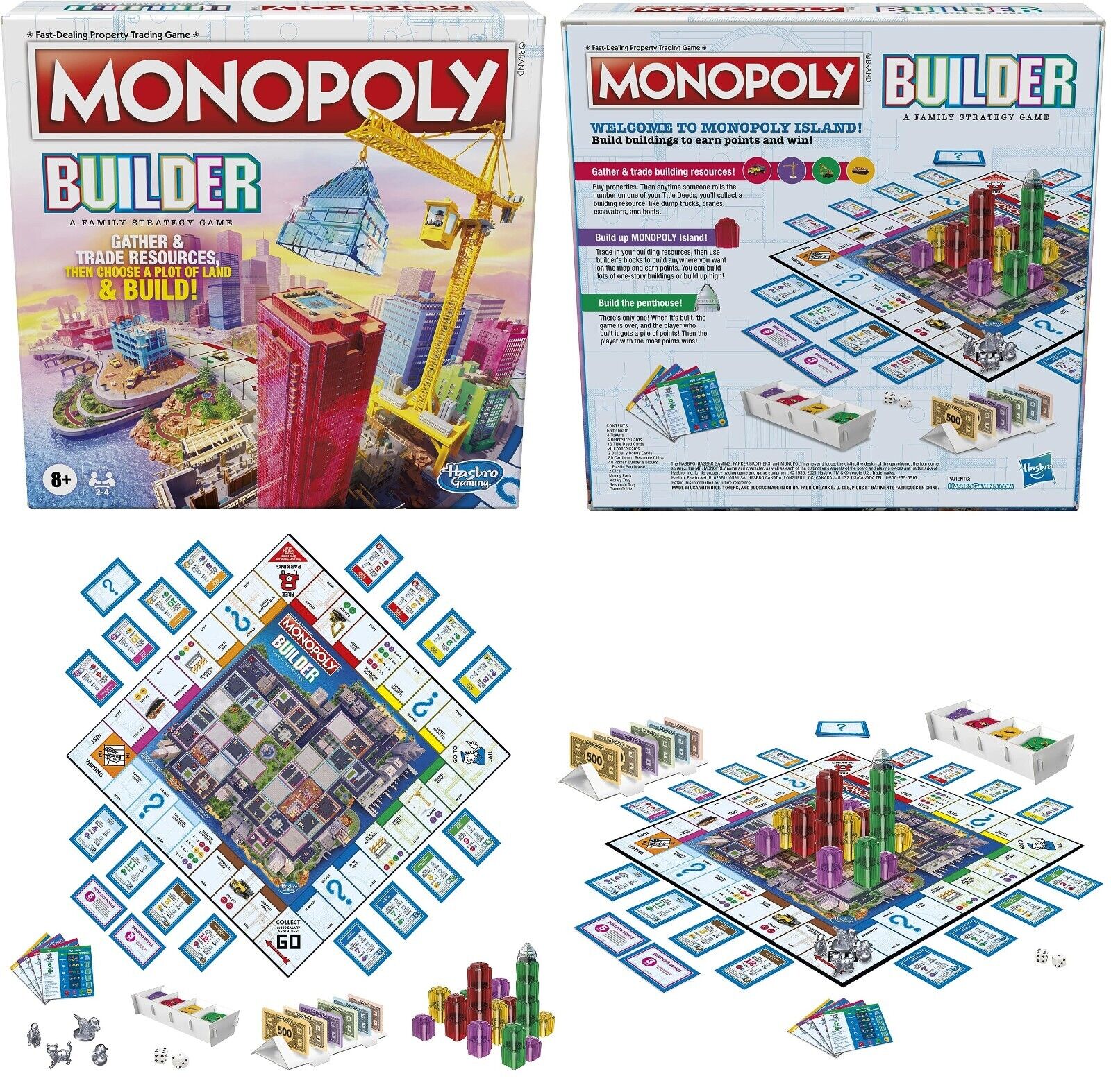 Buy Monopoly Builder Strategy Table Top Board Game Physically Stack ...