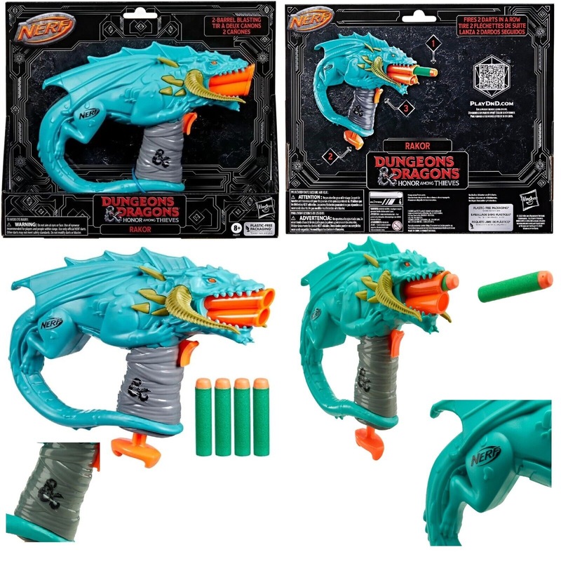 Buy Nerf Dungeons & Dragons Rakor Blaster 4 Nerf Elite 2.0 Darts Kids ...
