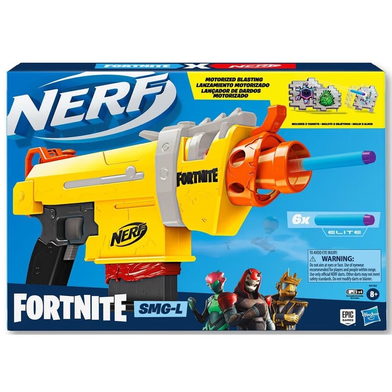 Buy Nerf Fortnite SMG-L Submachine Blaster Ages 8+ Toy Gun Target Darts ...