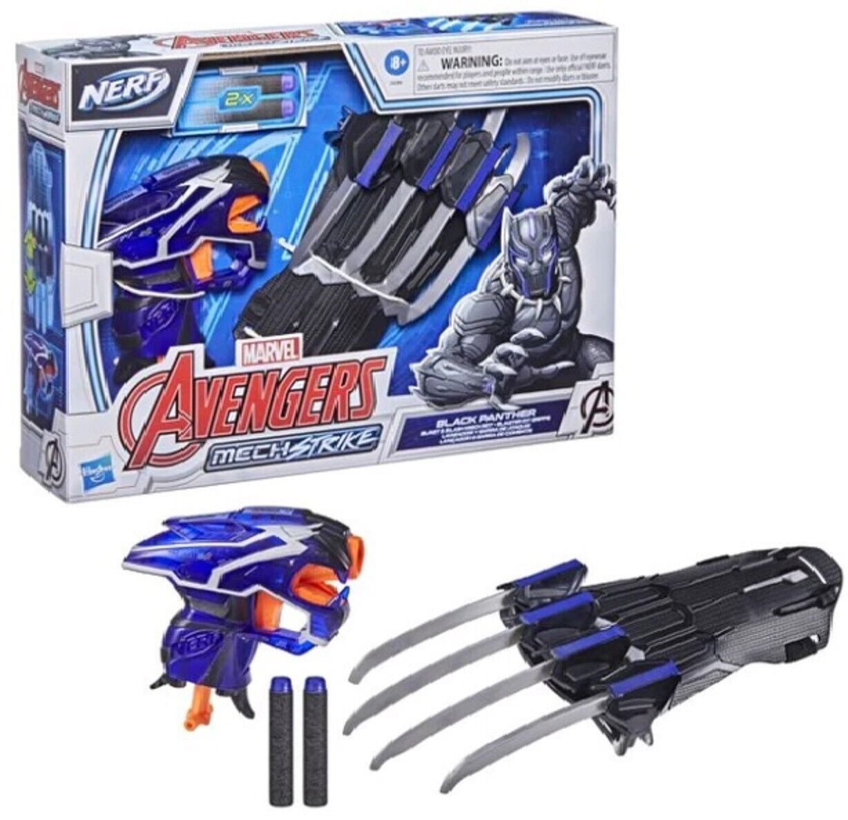 Buy NERF Marvel Avengers Mech Strike Black Panther Blast and Slash Role ...
