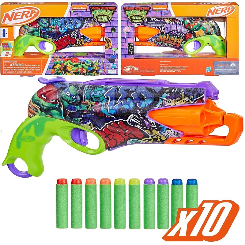 Buy Nerf Teenage Mutant Ninja Turtles Blaster 10 Nerf Elite Darts Toy ...