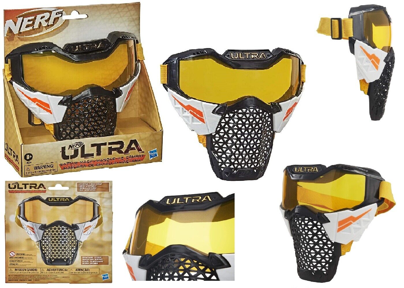 Buy NERF Ultra Battle Mask Adjustable Ages 8+ Toy Play Fire Gun Blaster ...