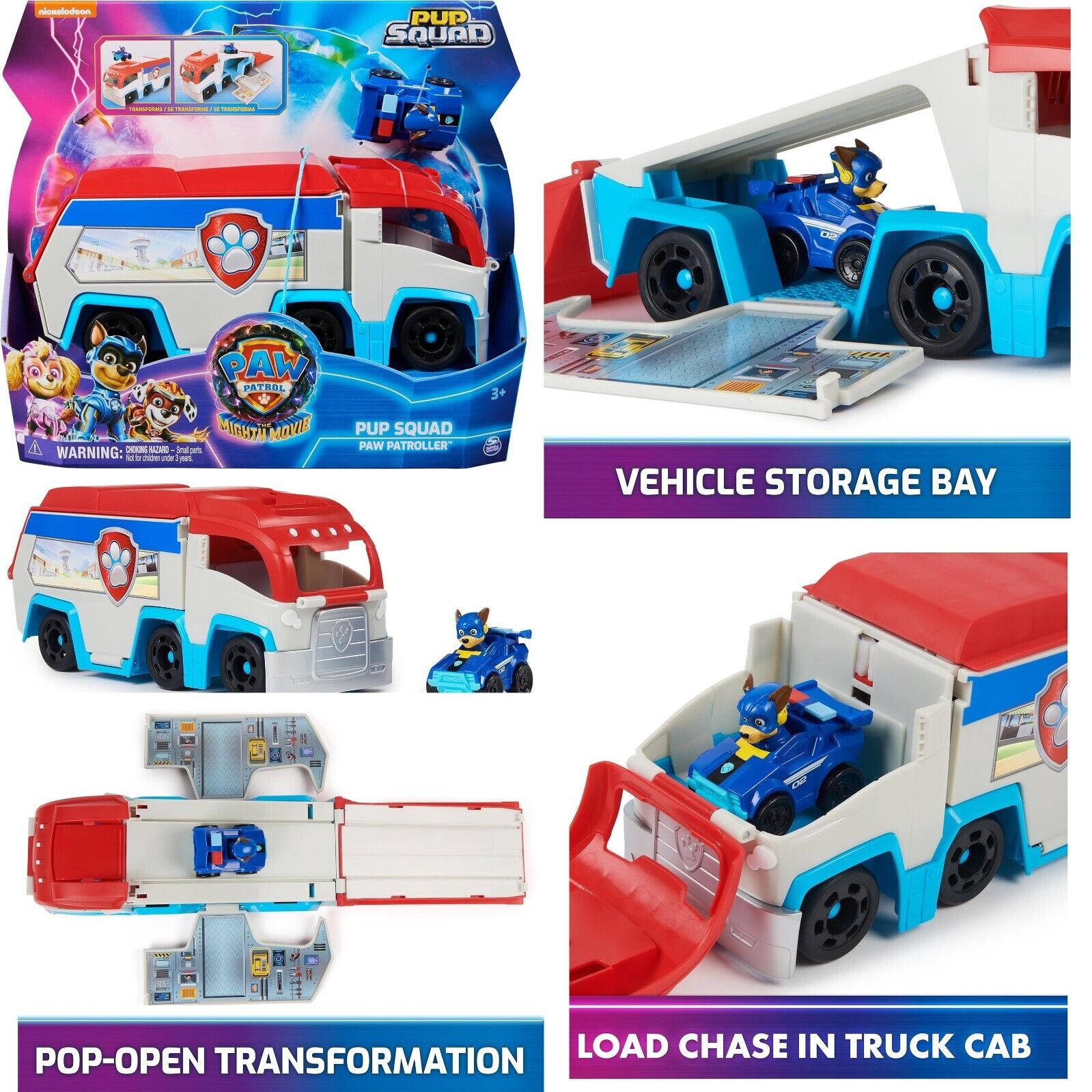 Buy PAW Patrol The Mighty Movie Pup Squad Patroller Toy Truck Chase Toy ...