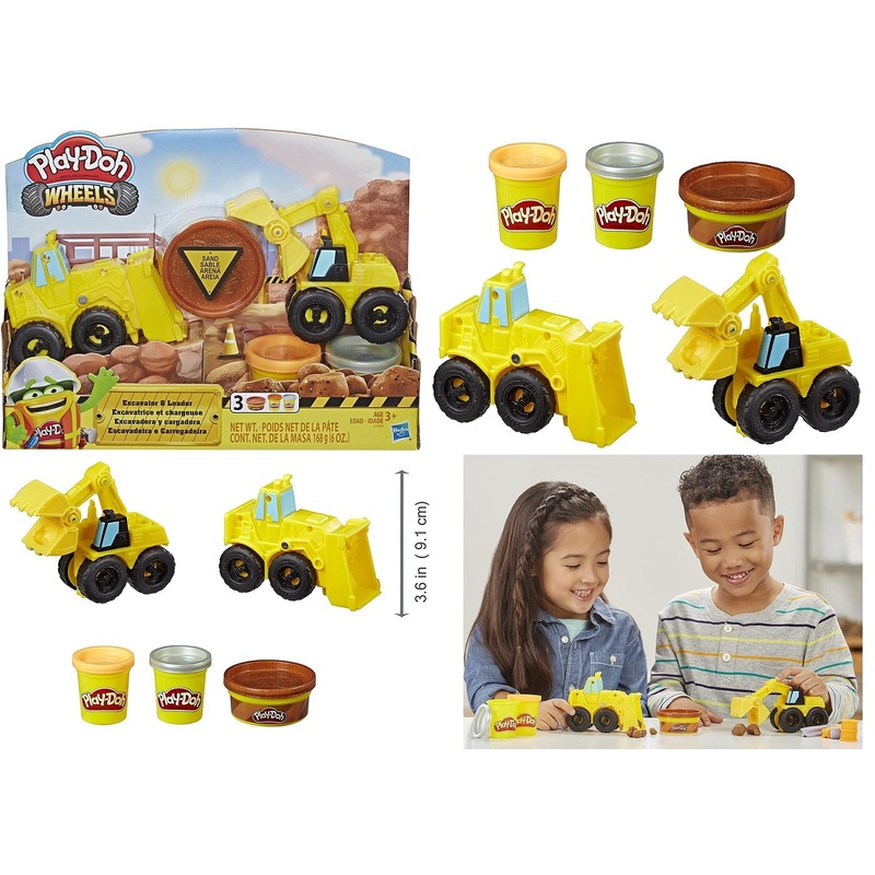 Buy PlayDoh Wheels Excavator and Loader Construction Truck Ages 3+ Toy ...