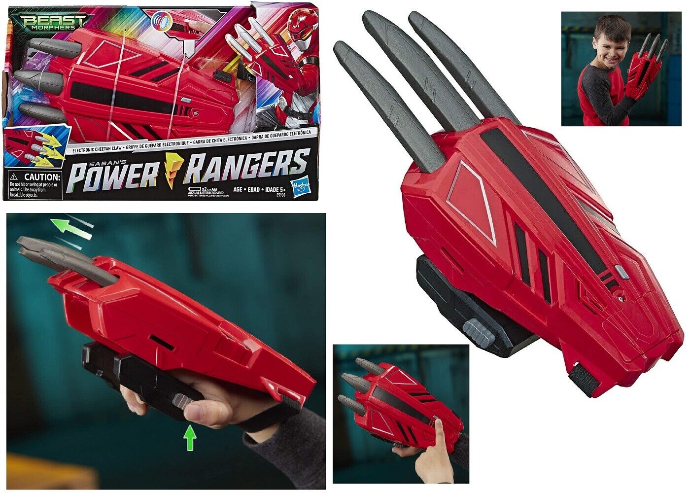 Buy Power Rangers Beast Morphers Electronic Cheetah Claw Red Ranger ...