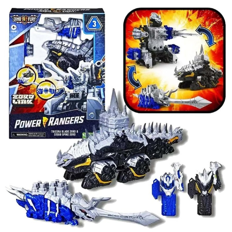 Buy Power Rangers Hasbro Dnf Blue and Black Comb Zords Collectible Toy ...