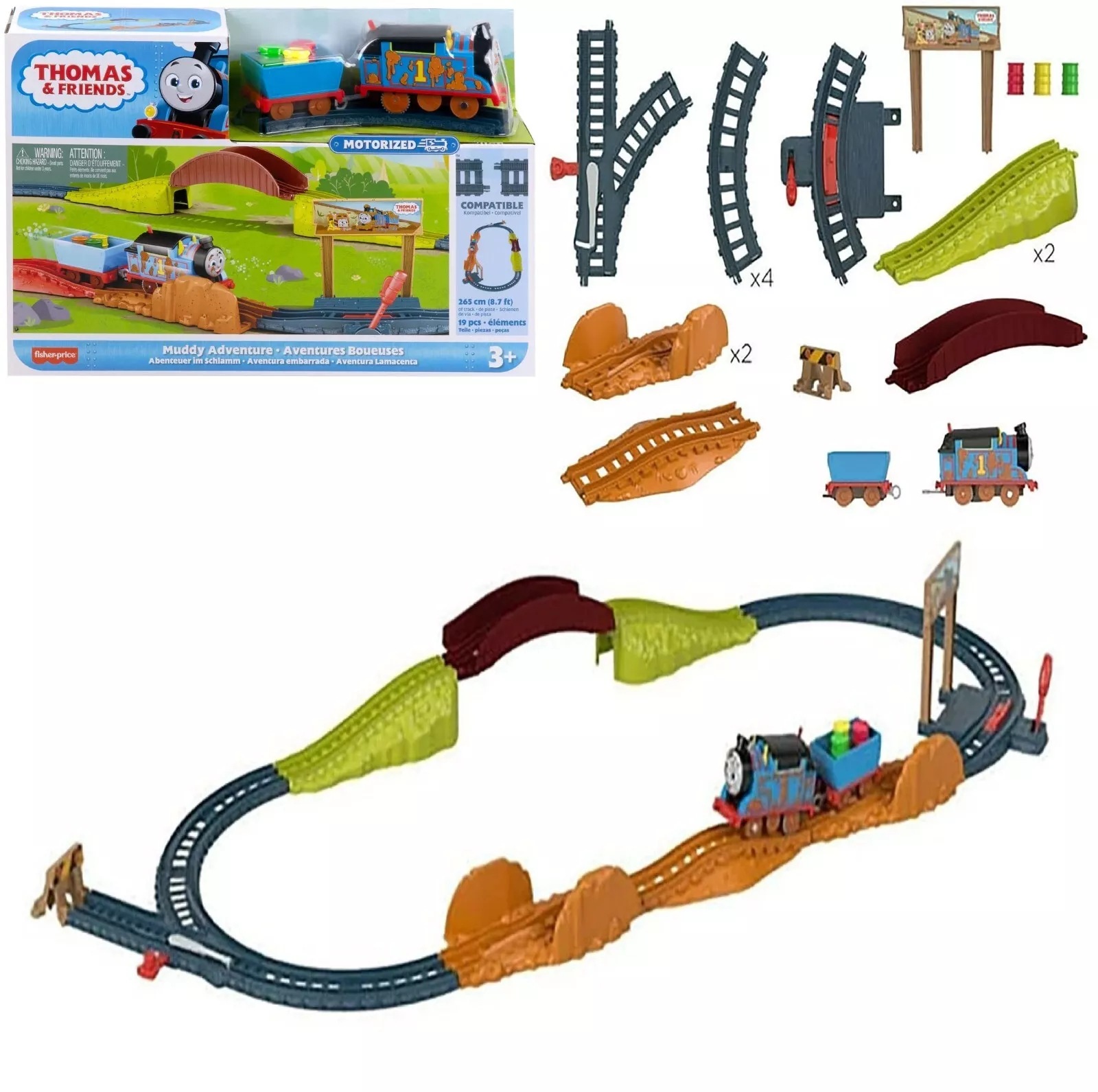 Buy Thomas & Friends Muddy Adventure Motorised Train Set Track Race ...