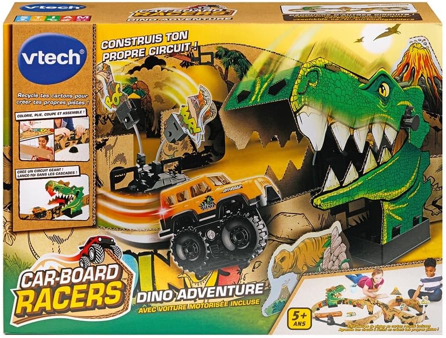 Buy VTech Dino Adventure Track Set with Car Recyclable Cardboard Toy ...