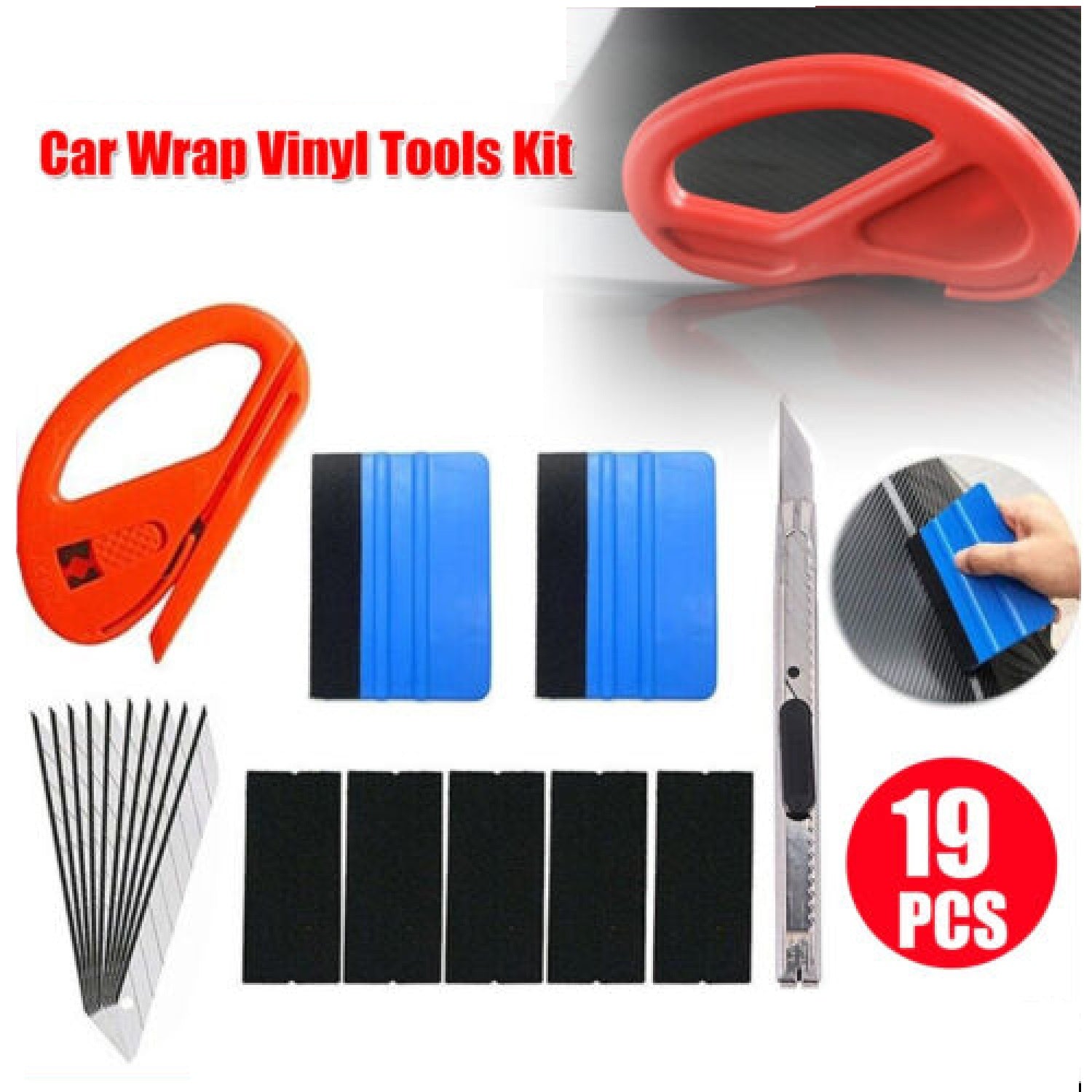 Buy Car Wrap Vinyl Tools Kit 6 Film Wrapping Carbon Fibre Squeegee ...