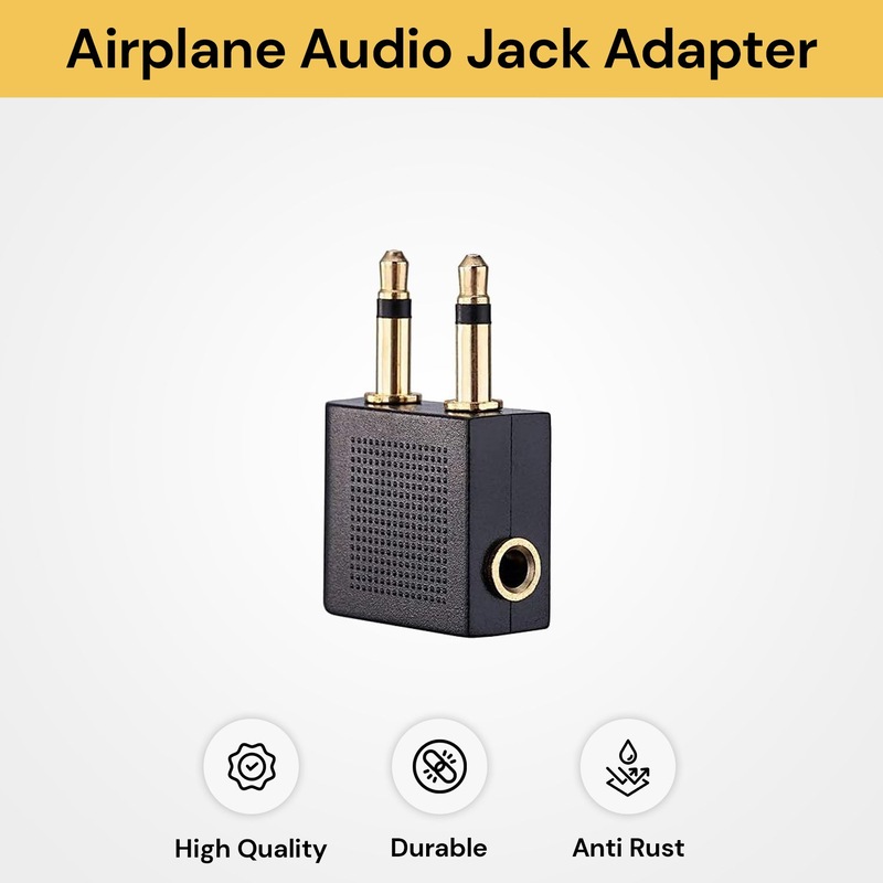 Buy EZONEDEAL Premium Airplane Flight Headphone Adapter Gold Plated ...
