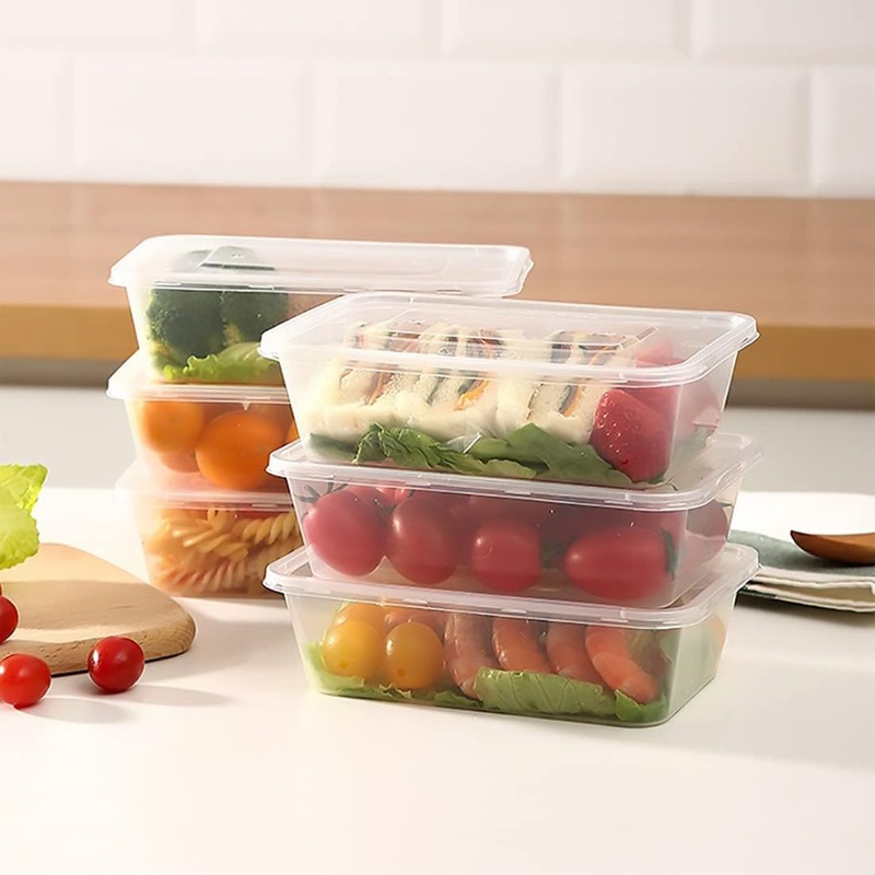 Buy Food Containers Plastic Takeaway Storage Boxes Bulk 500ml 650ml ...