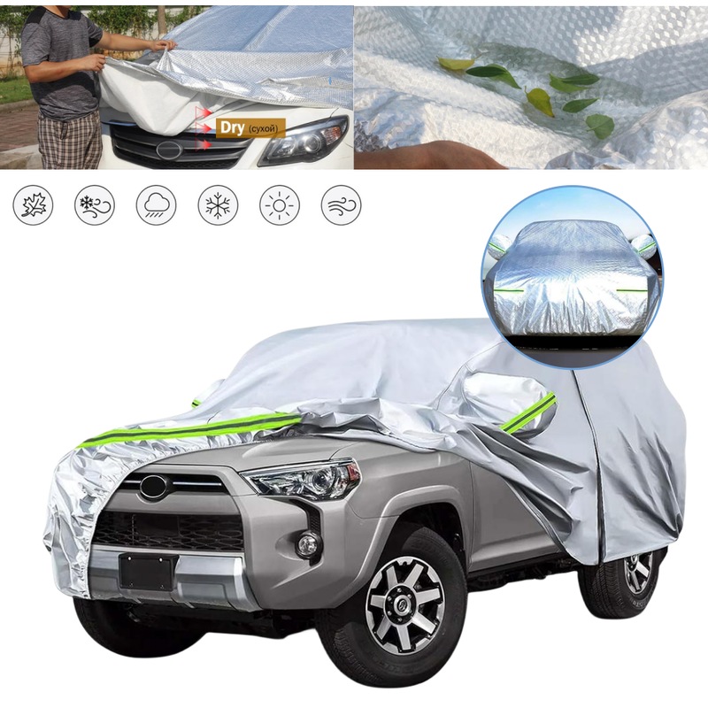 Buy Large Car Cover Waterproof 6 Layer Aluminum Rain UV Dust Hail ...