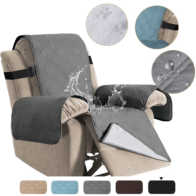 Buy Waterproof Recliner Chair Cover Soft Quilted with Non Slip Strap ...