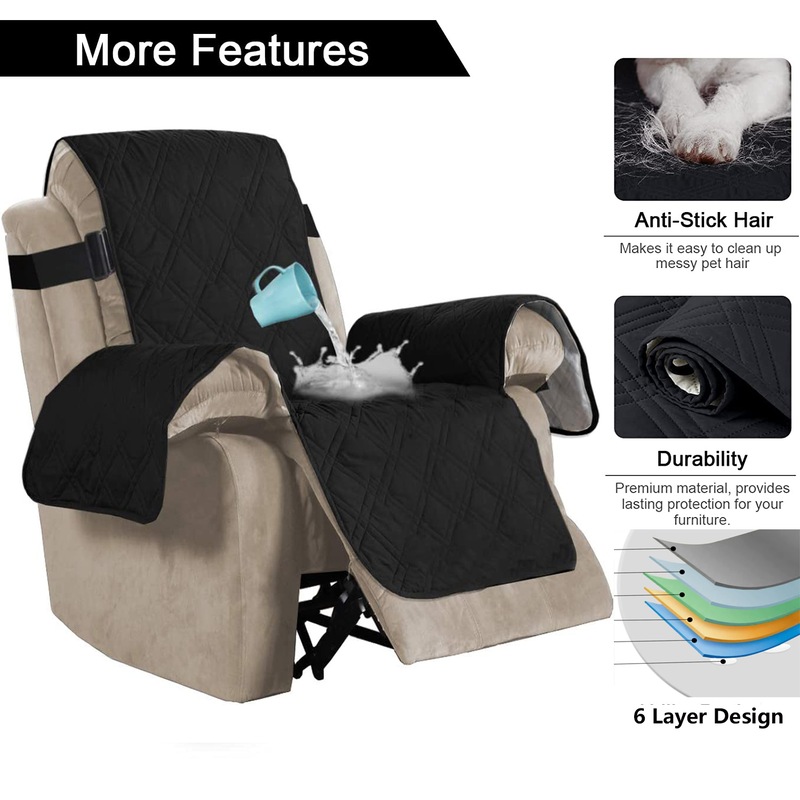 Buy Waterproof Recliner Chair Cover Soft Quilted with Non Slip Strap ...