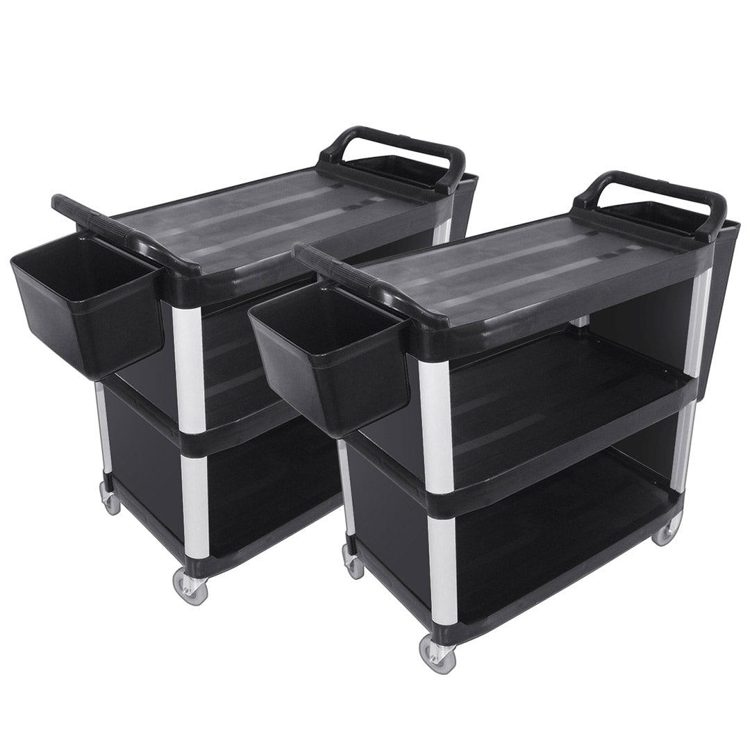 Buy SOGA 2X 3 Tier Covered Food Trolley Food Waste Cart Storage ...