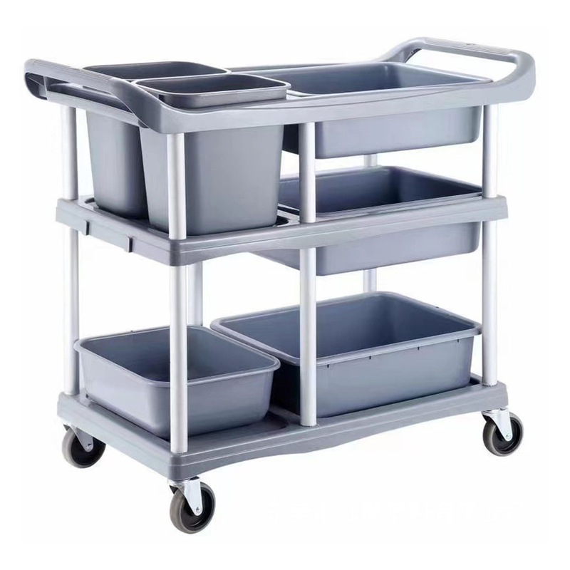 Buy SOGA 3-Tier Commercial Soiled Food Trolley Dirty Plate Cart Five ...