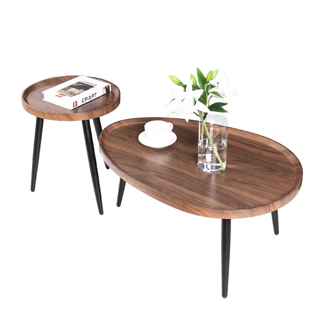 Buy 2X Premium Wood Nesting Coffee Table Stacking Side Tables Display ...