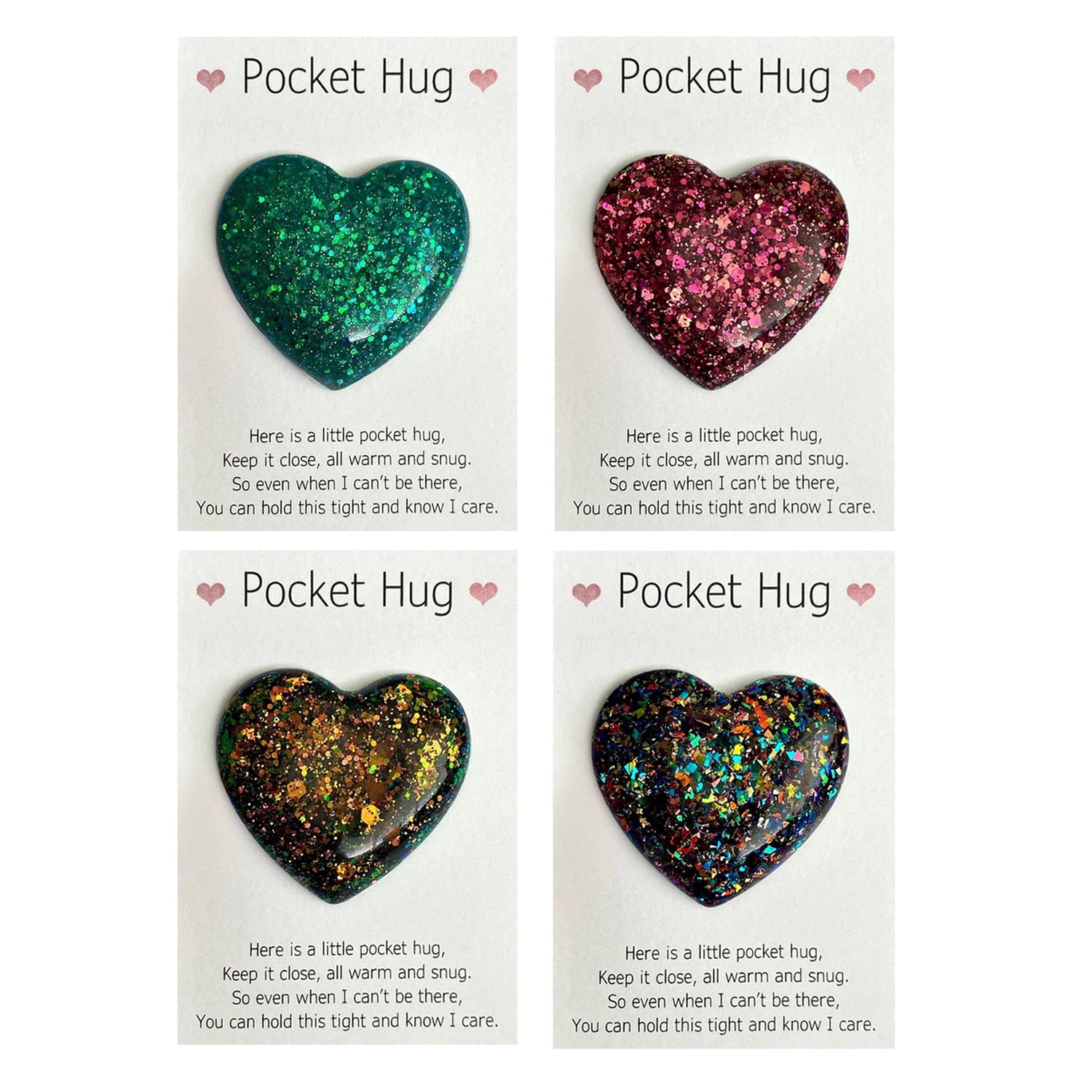 Buy 4 Pack Pocket Hug Heart Token With Greeting Card - Pocket Hug Cards ...