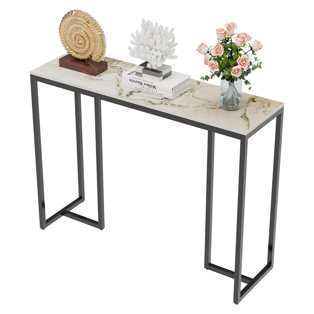 Buy Exquisite Water Ripple Marble Console Table Bar Table w Thicken ...