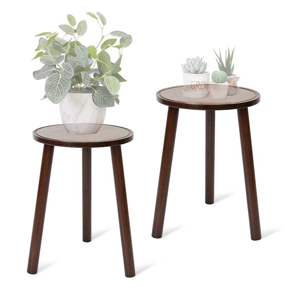 Buy Fin Tripod Mid Century Plant Stand Round Side End Table Flower Pot ...