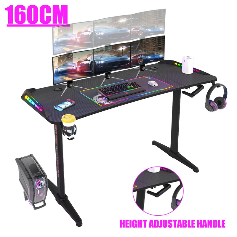 Buy Fin X-Large Rgb Gaming Desk Height Adjustable Sit Stand Up Desk ...