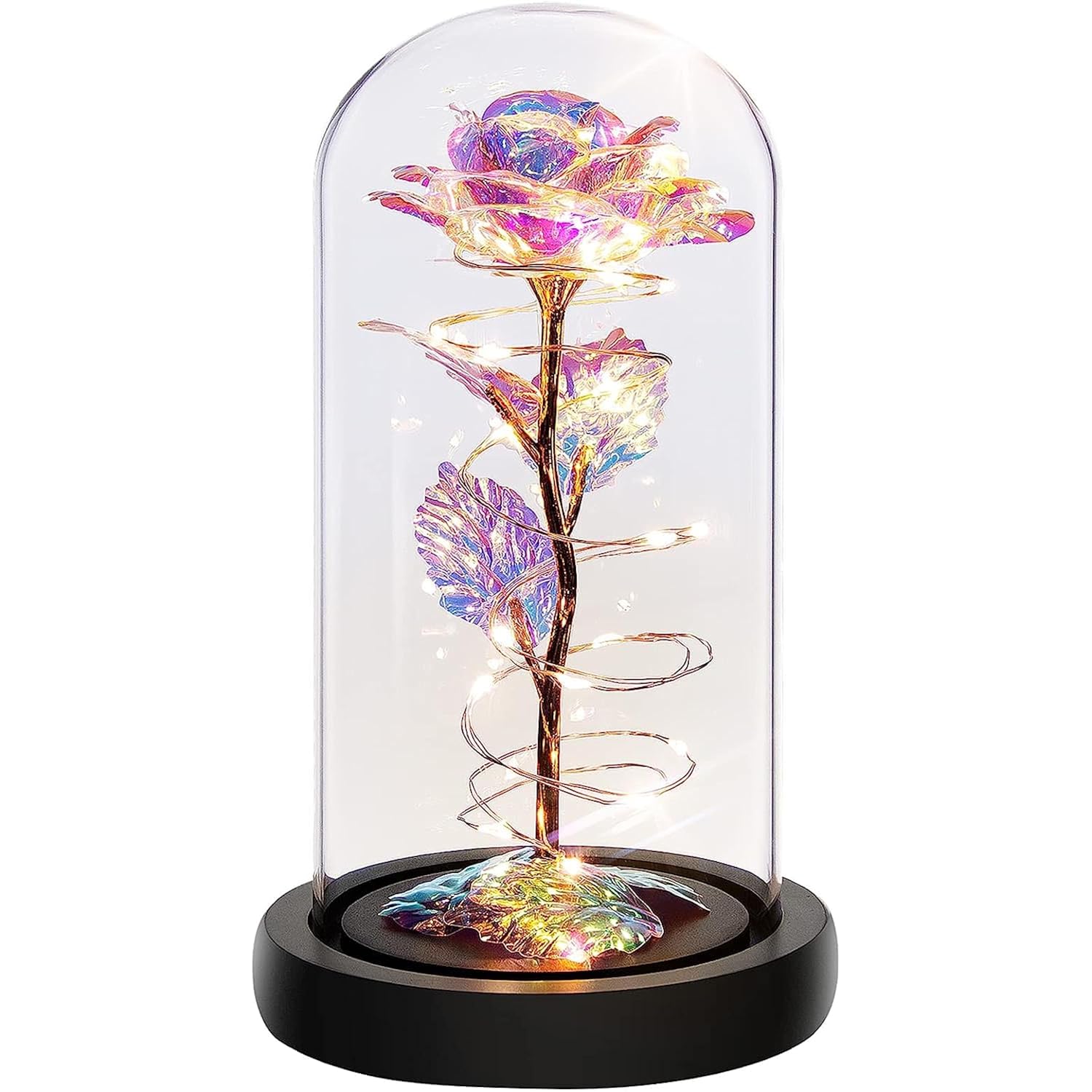 Buy Glass Preserved Eternal Rose, Birthday For Her Women Gifts Gold ...