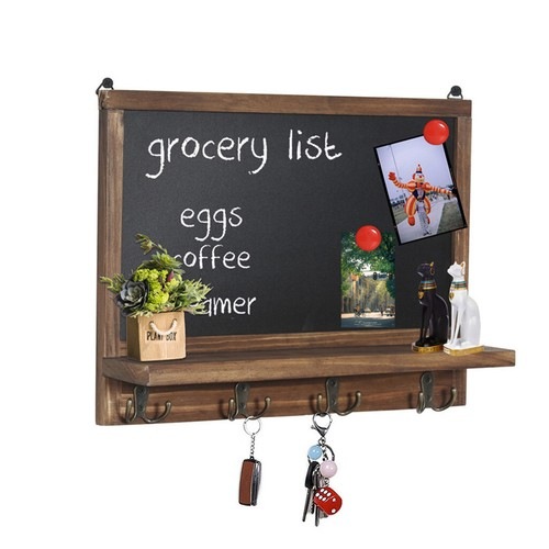 Buy Wood Wall-Mounted Entryway Chalkboard Sign with shelf - MyDeal ...