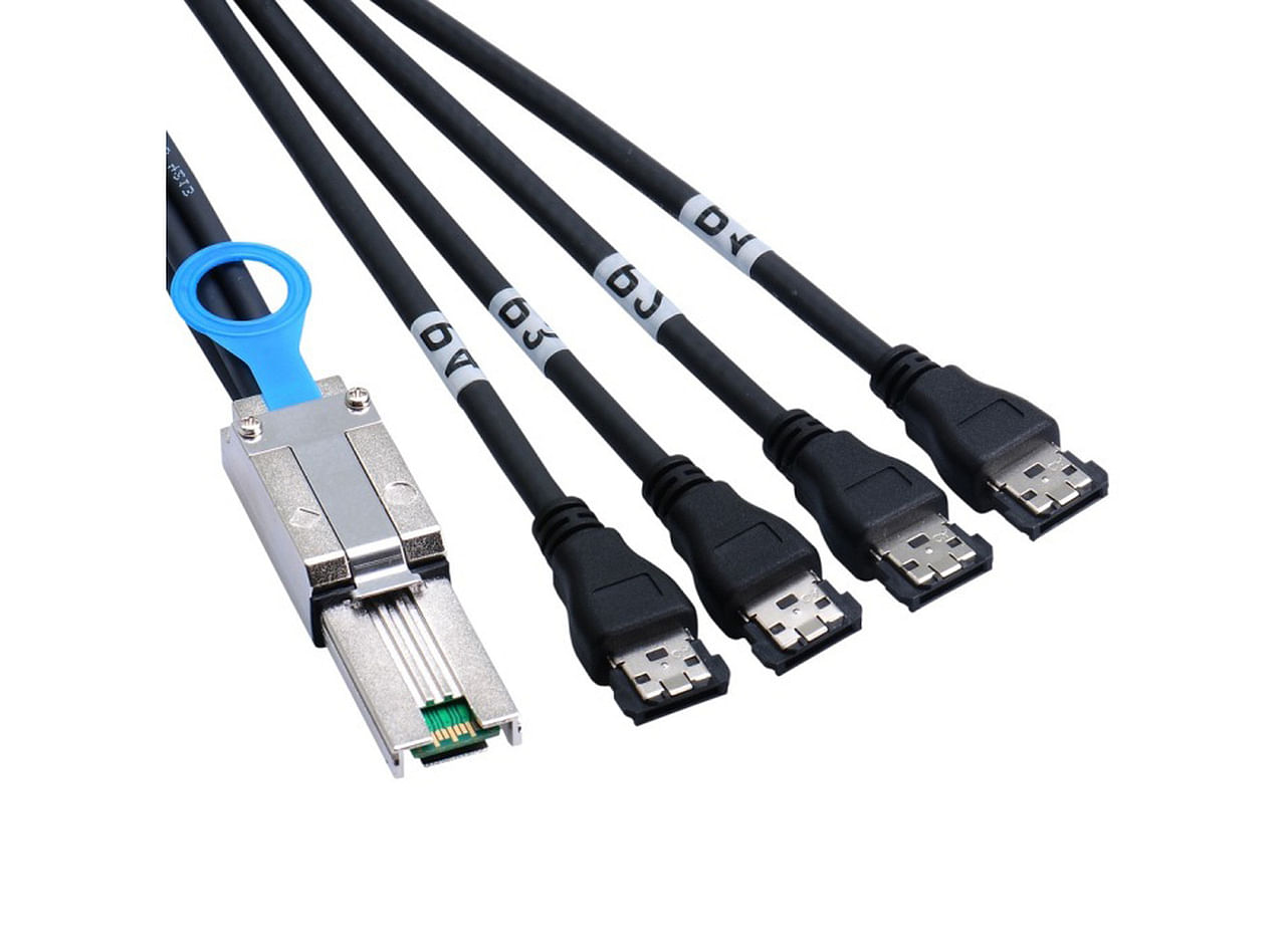 Buy 100CM Mini SAS To 4 X E-SATA Cable [CB-SAS-E-15] - MyDeal Australia