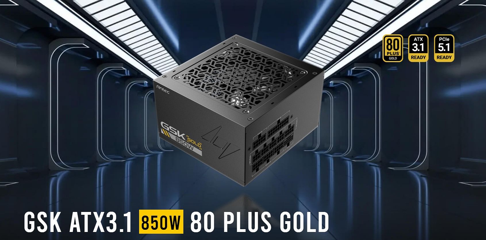 Buy Antec GSK850 80+ Gold Fully Modular ATX 3.1 Power Supply Unit [GSK850-AU] - MyDeal Australia
