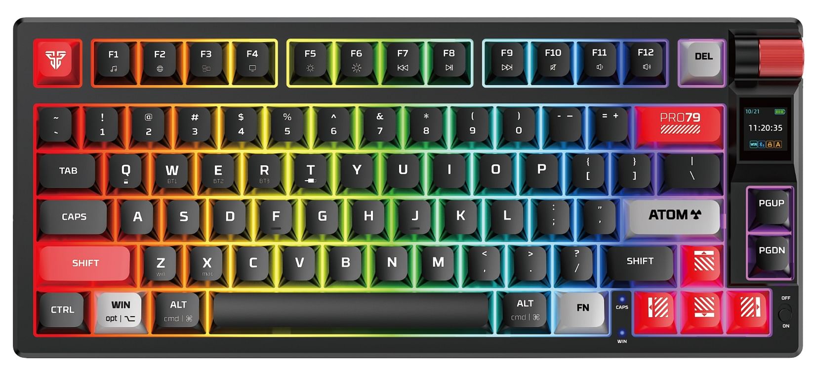Buy Fantech MK917 75% Hot-Swap Wireless Mechanical Black Keyboard - Red ...