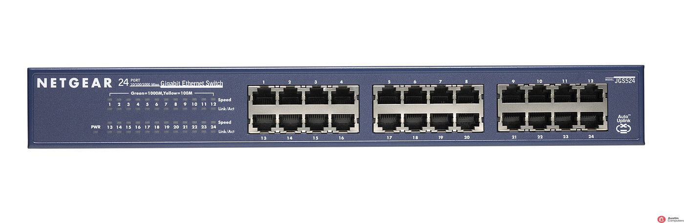 Buy Netgear JGS524 ProSafe 24-Port Gigabit Rackmount Ethernet Unmanaged ...