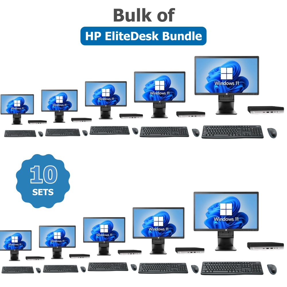 Buy Bulk of 10x HP Bundle Desktop Mini 800 G4 PC i5-8500T 128GB 8GB RAM ...