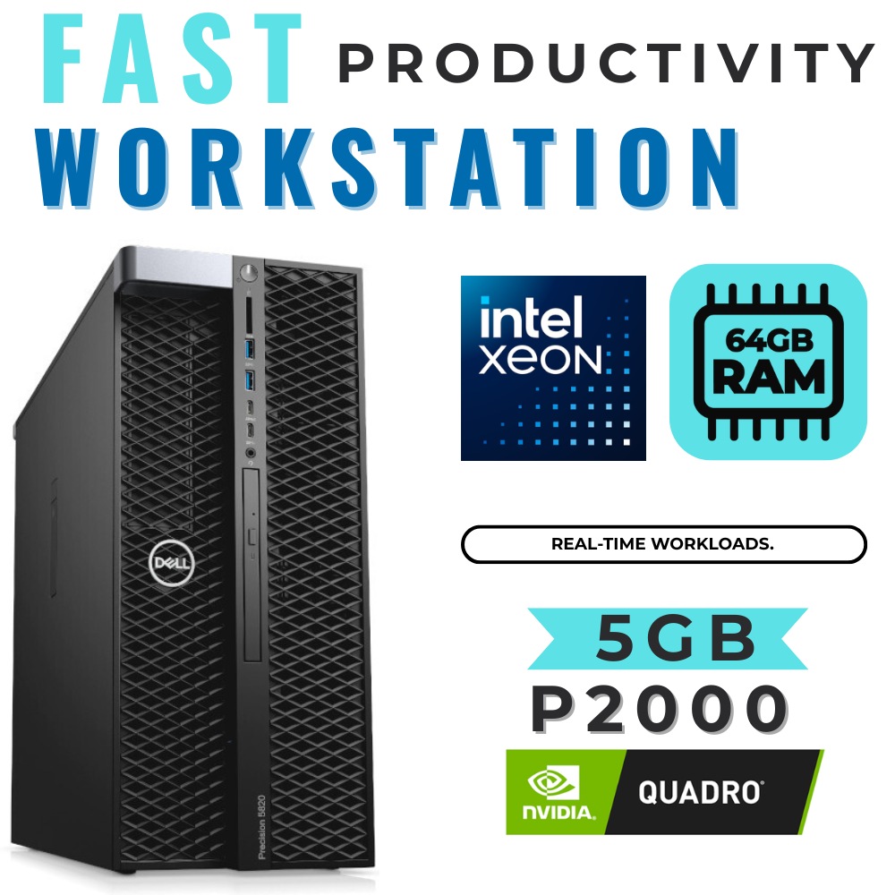 Buy Dell 5820 Workstation Tower 10-cores Xeon 4.5GHz 1TB RAID-1 64GB ...
