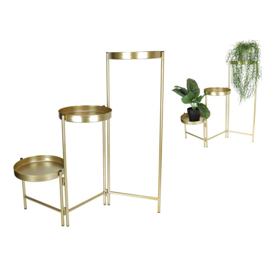 Buy Gold Triple Pot Plant Holder -60cm - MyDeal Australia