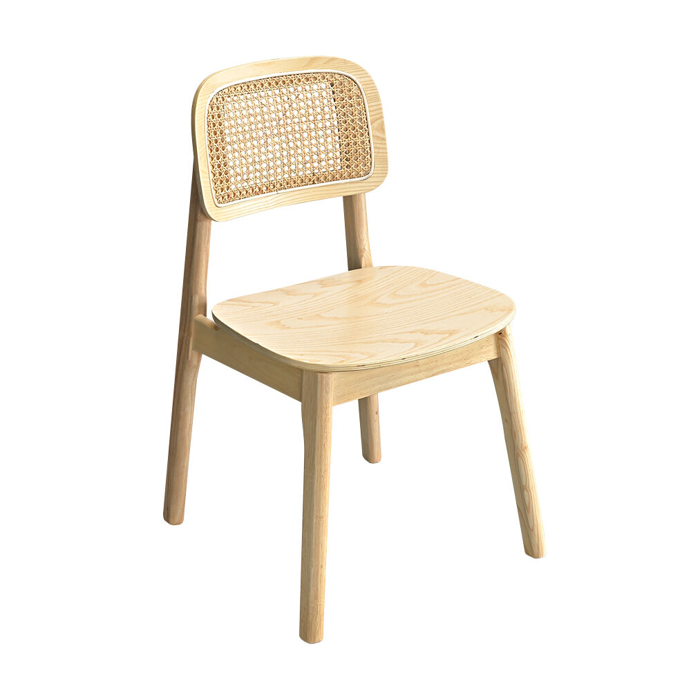 Buy Furb 2X Rattan Dining Chairs Rubberwood Kitchen Accent Lounge Chair ...