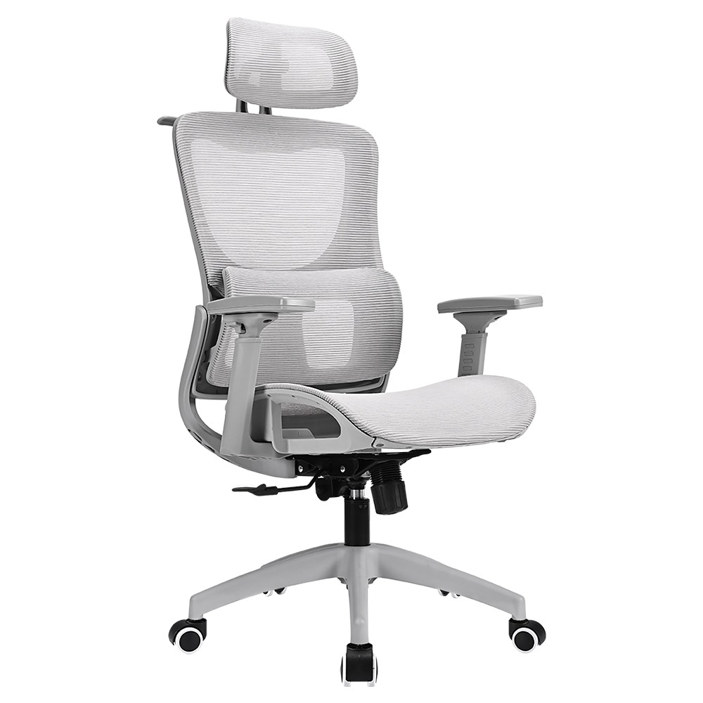 Buy Furb Ergonomic Office Chair Mesh Computer Desk Chair 3D Adjustable Armrests Tilt Fabric Seat Grey MyDeal