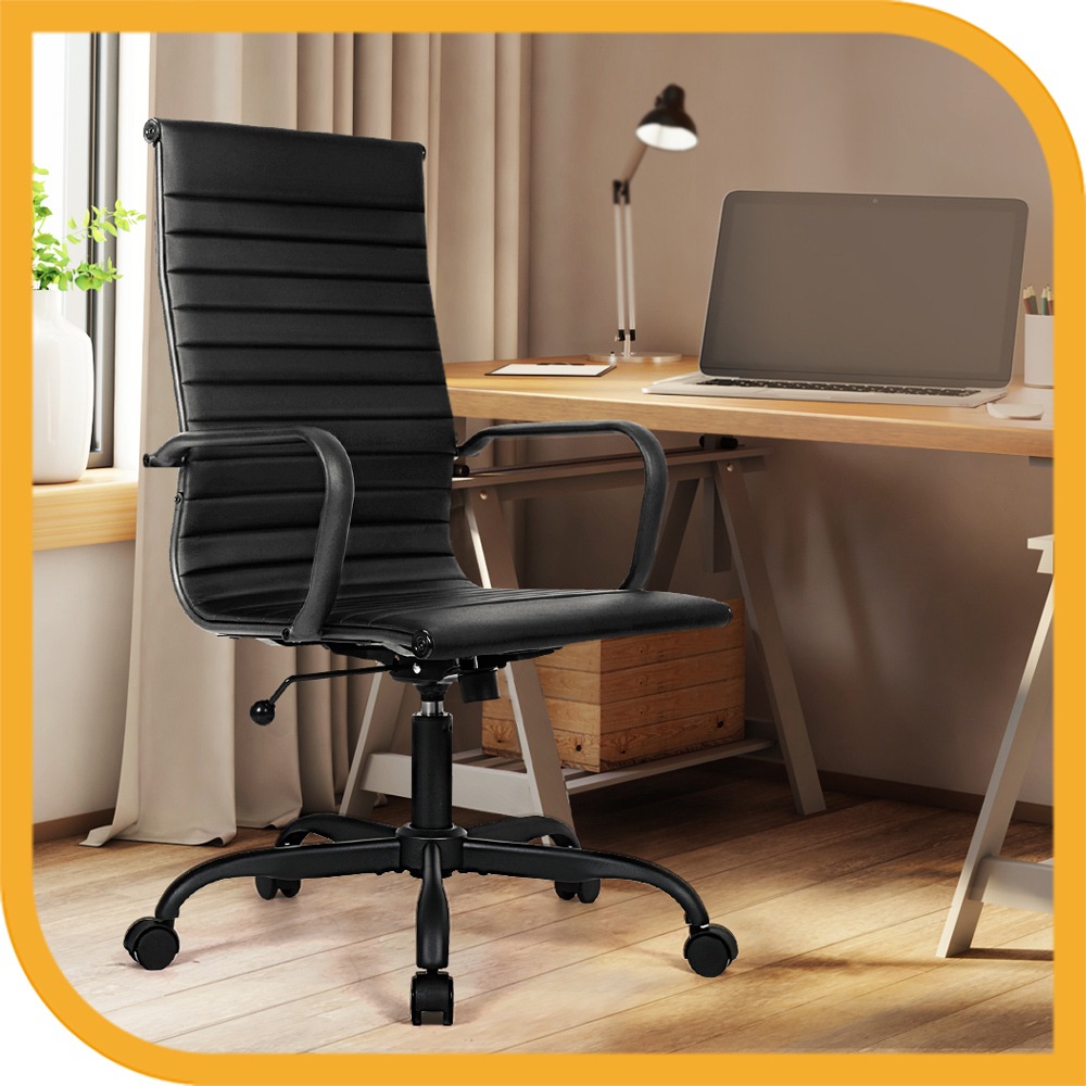 Buy Furb Ergonomic Executive Eames Office Chair Height Adjustable Black ...