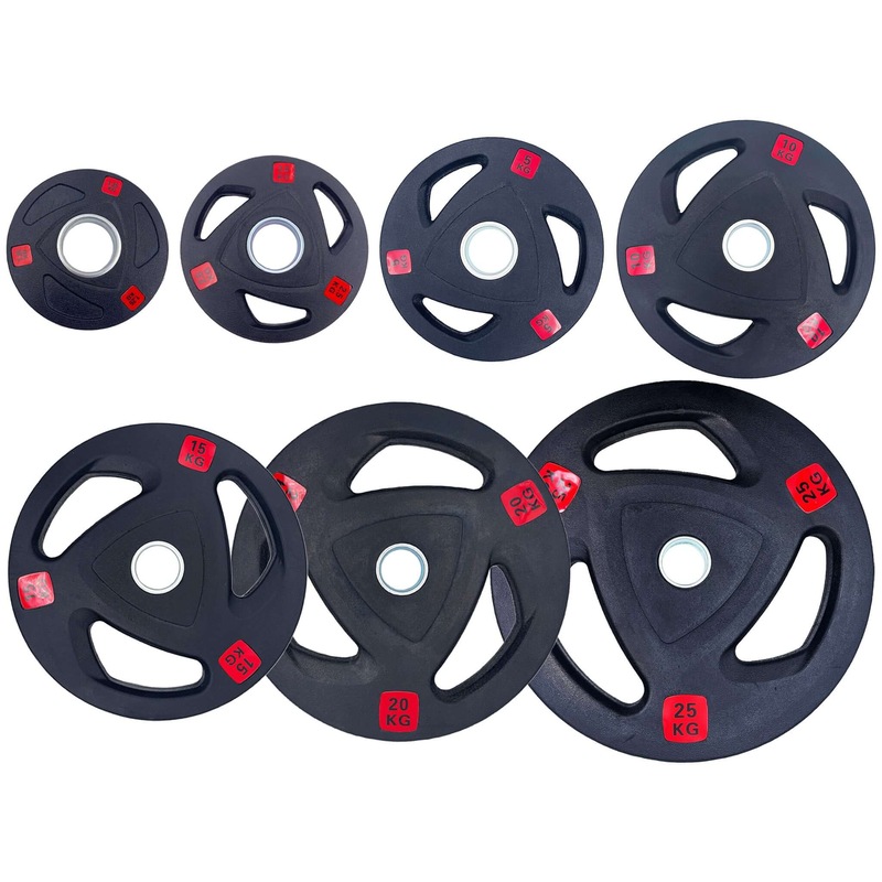 Buy Rubber Tri-grip Weight Plates Type-A Pairs Gym Weightlifting ...
