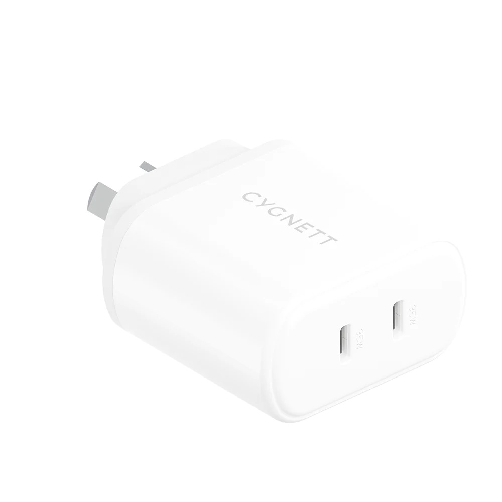 Buy Cygnett PowerPlus 35W USB-C PD Dual Port Wall Charger - White ...