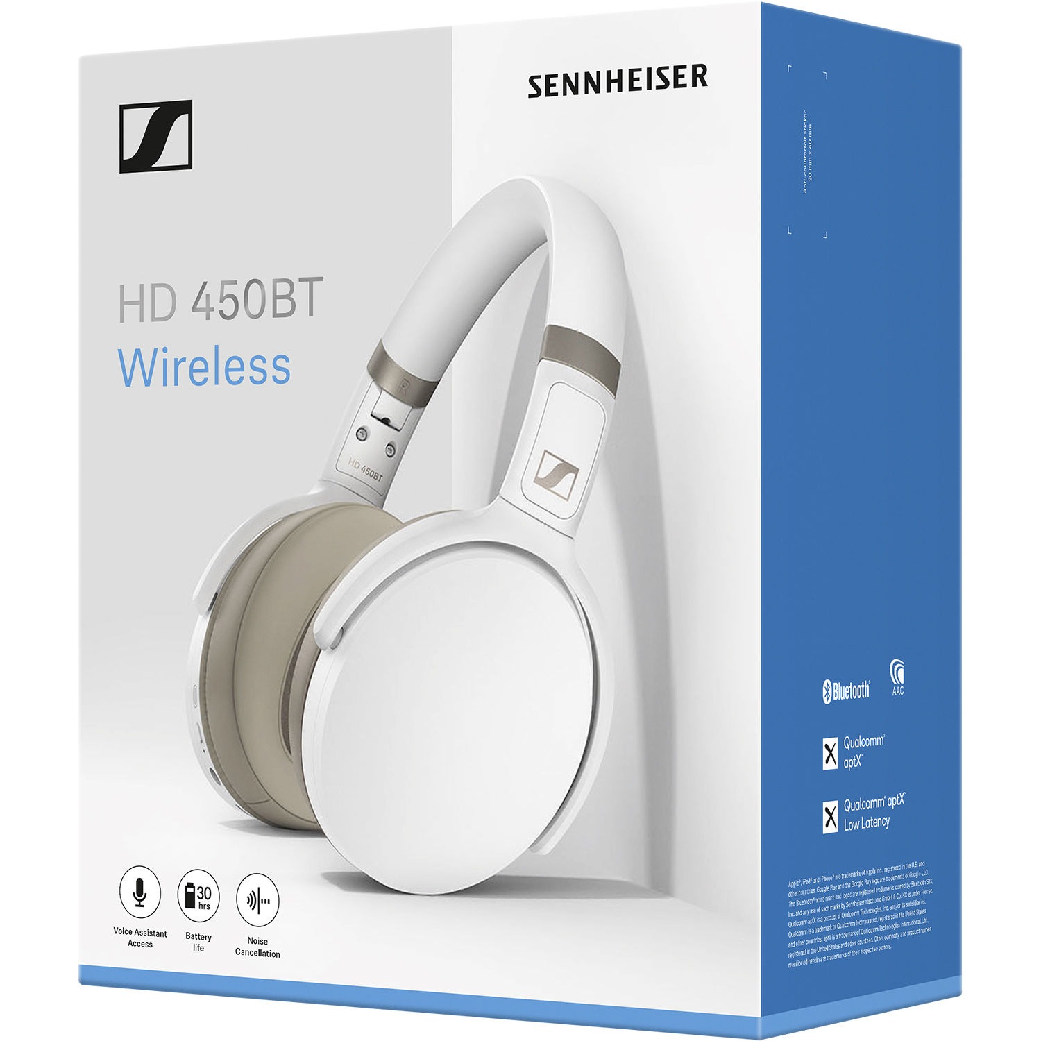 Buy Sennheiser HD 450BT Wireless Noise Cancelling Headphones - White - MyDeal Australia
