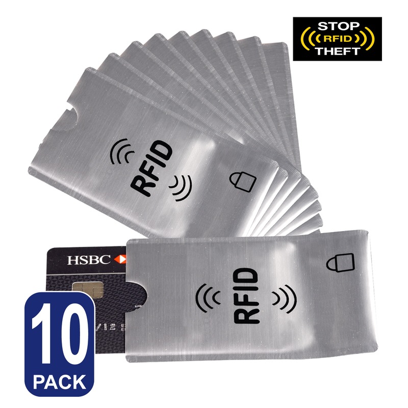 Buy 10X RFID Blocking Sleeves Secure Credit Debit Card ID Protector ...