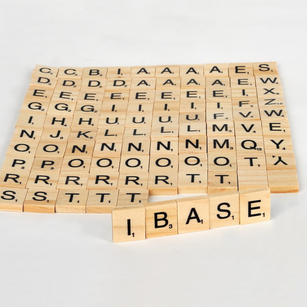 Buy 200 Wooden Alphabet Scrabble Tiles Black Letters & Numbers For ...