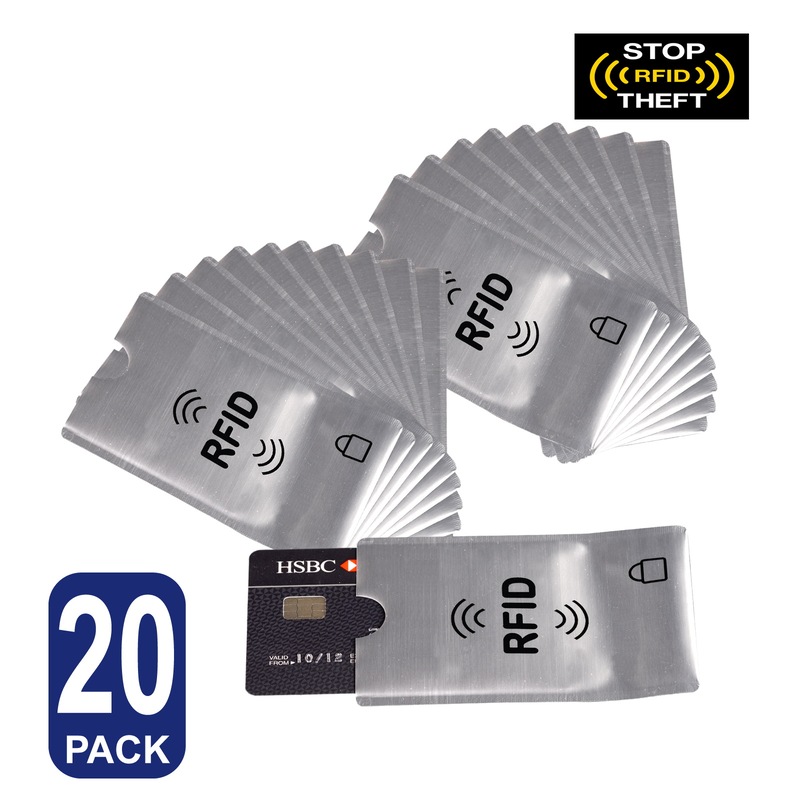 Buy 20X RFID Blocking Sleeves Secure Credit Debit Card ID Protector ...