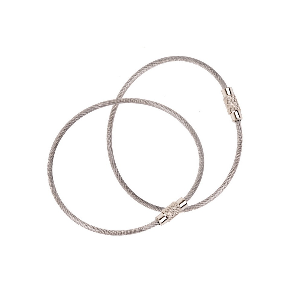 Buy 240X Wire Keychain Cable Key Ring Chain Stainless Steel Rope ...