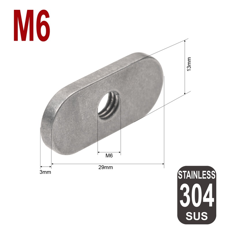 Buy Slot Channel Nuts 3mm, M6 Ring Eyebolt kit 16pcs,304 Stainless Steel,for Rhino Pioneer ...