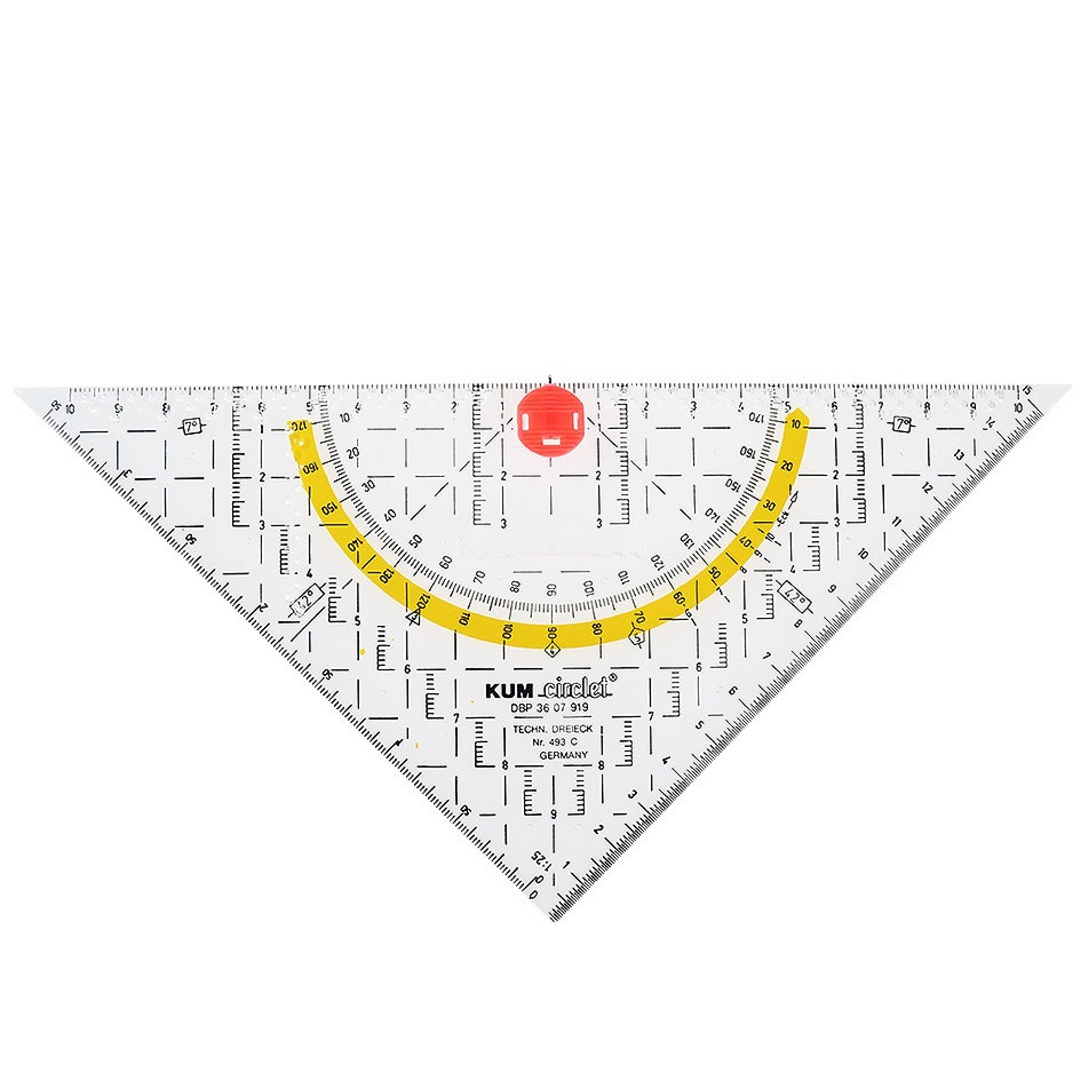 Buy Kum Students 22cm Grip Triangle Protractor Engineer Compass 493c TB ...