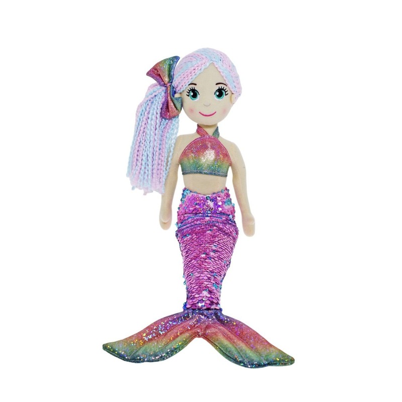 Buy 45cm Milly Light Pink Rainbow Mermaid Flip Sequined Tail - MyDeal