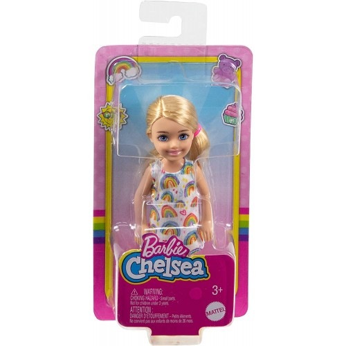 Buy Barbie - Club Chelsea Doll with Rainbow Print Dress - MyDeal Australia
