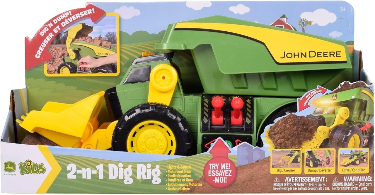 Buy John Deere Kids 46cm Motorised 2-in-1 Dig Rig - MyDeal Australia