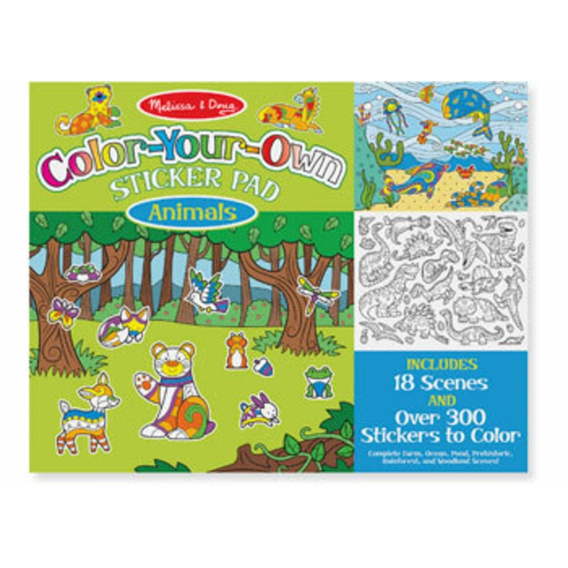 Buy Melissa & Doug colour-your-own sticker pad - animals - MyDeal